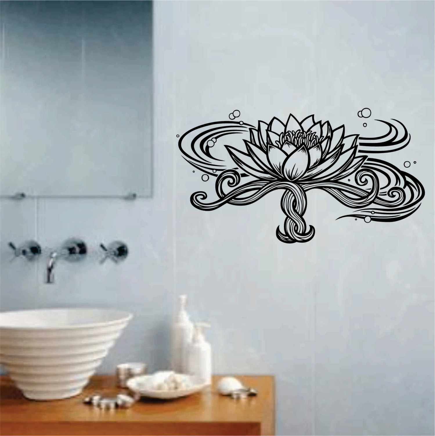Lotus Flower Version 102 Wall Decal Sticker Art Graphic on Luulla