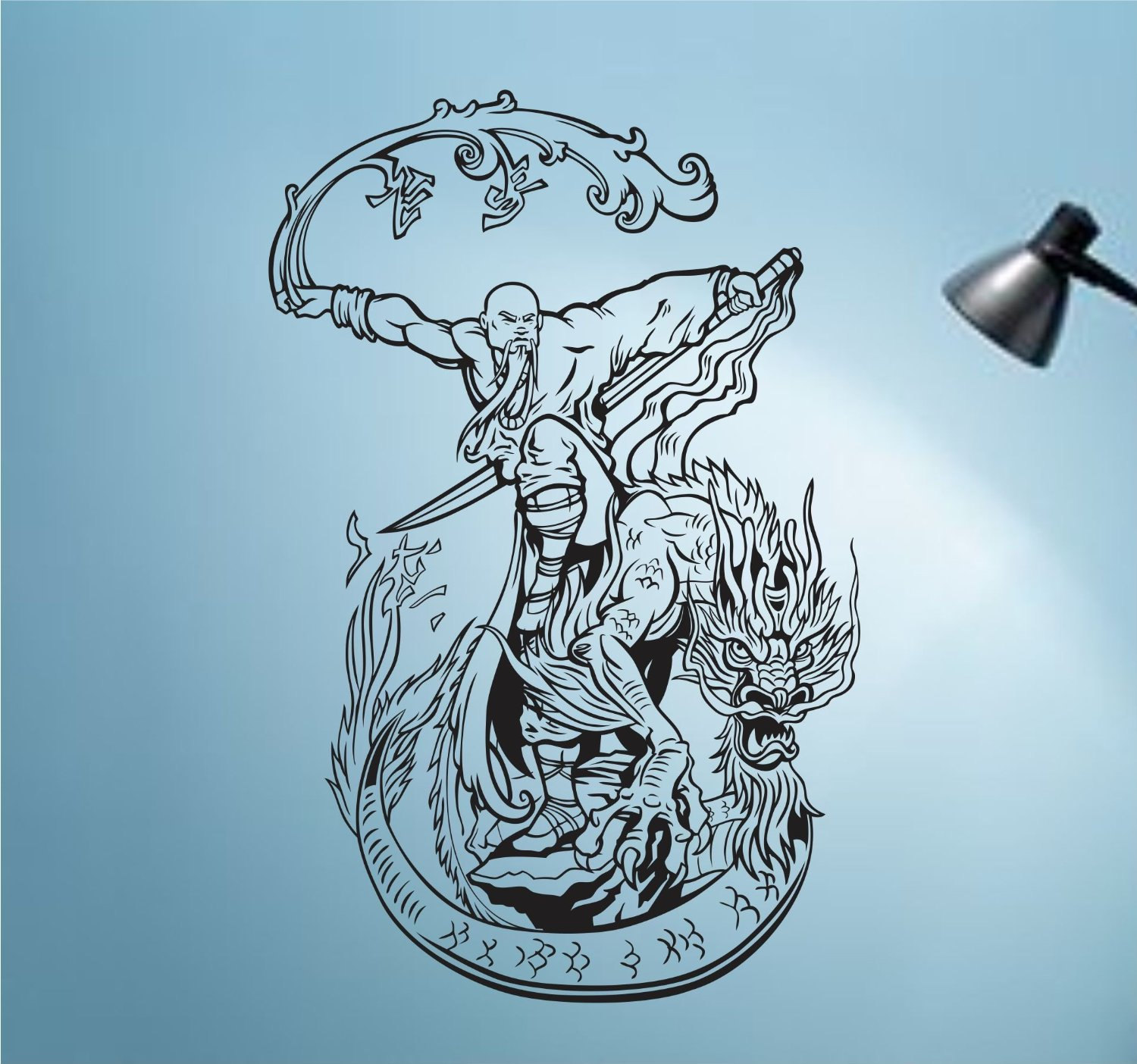 Samurai Version 101 Wall Decal Sticker Mural Art Graphic Dragon Kid Boy ...